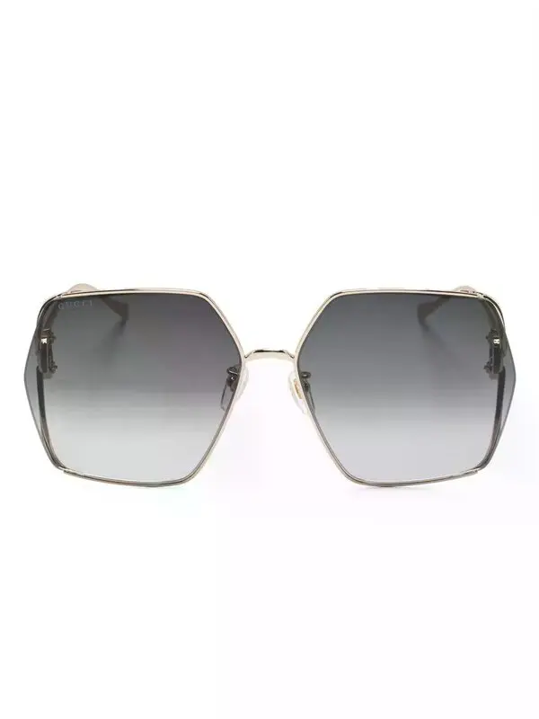 Gucci Oversized Square Frame Sunglasses - Gold
