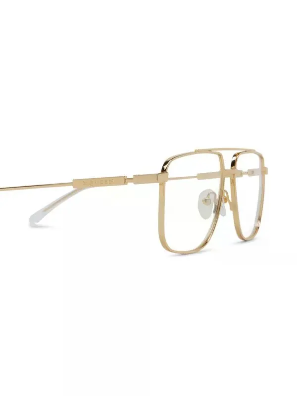 Alexander McQueen Oversized Frame Glasses - Gold