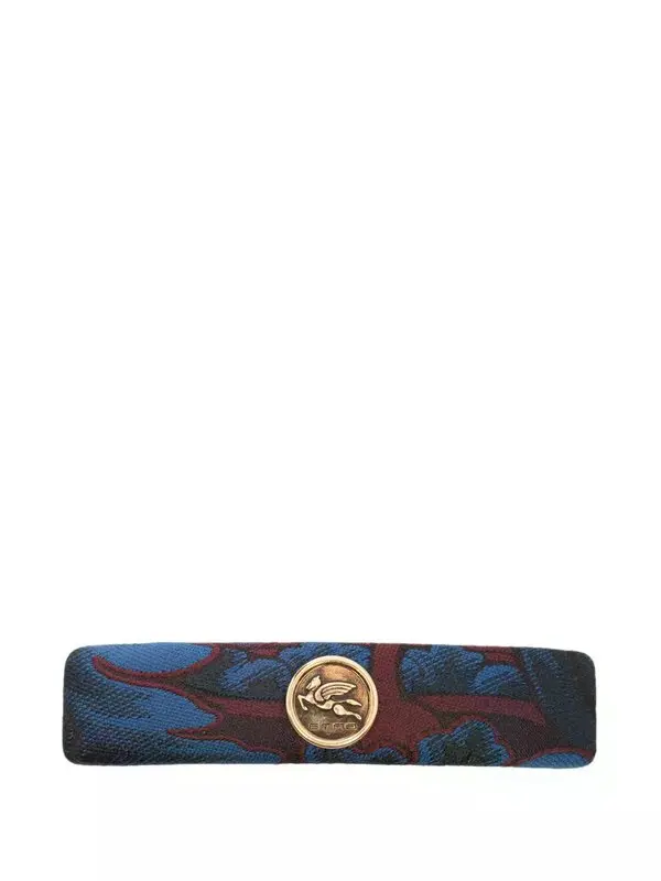 Etro Floral-print Hair Clip - Blue
