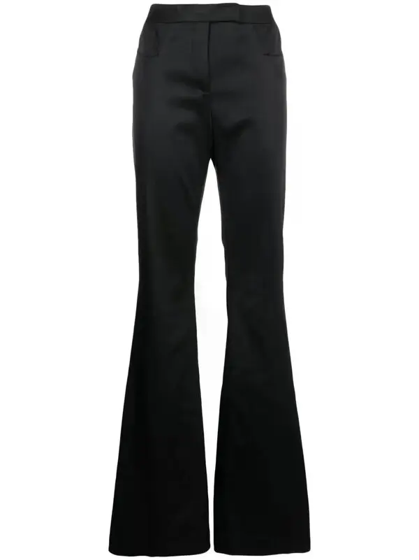 TOM FORD Flared Satin Trousers - Black