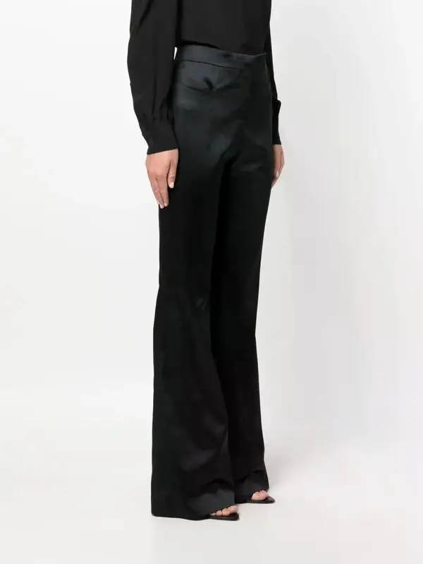 TOM FORD Flared Satin Trousers - Black