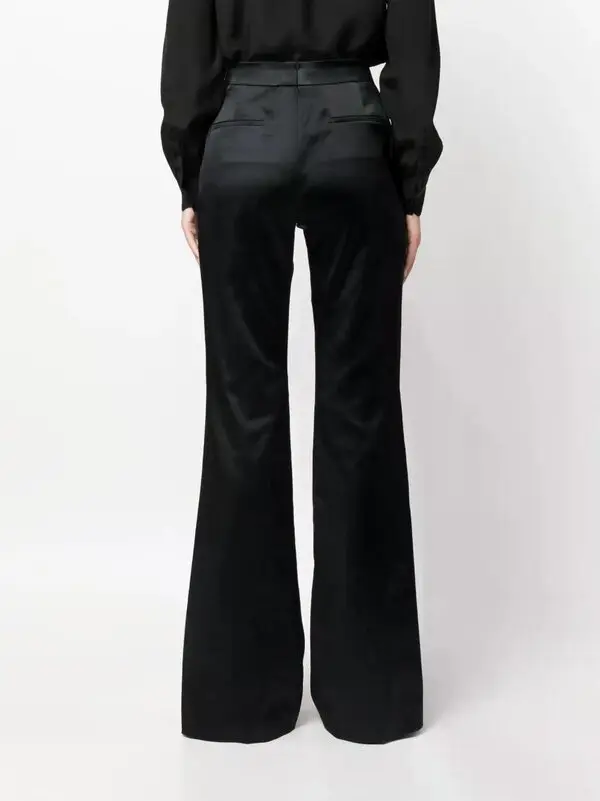 TOM FORD Flared Satin Trousers - Black
