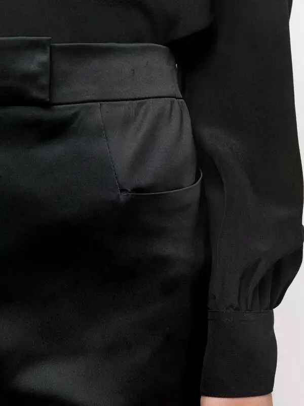 TOM FORD Flared Satin Trousers - Black
