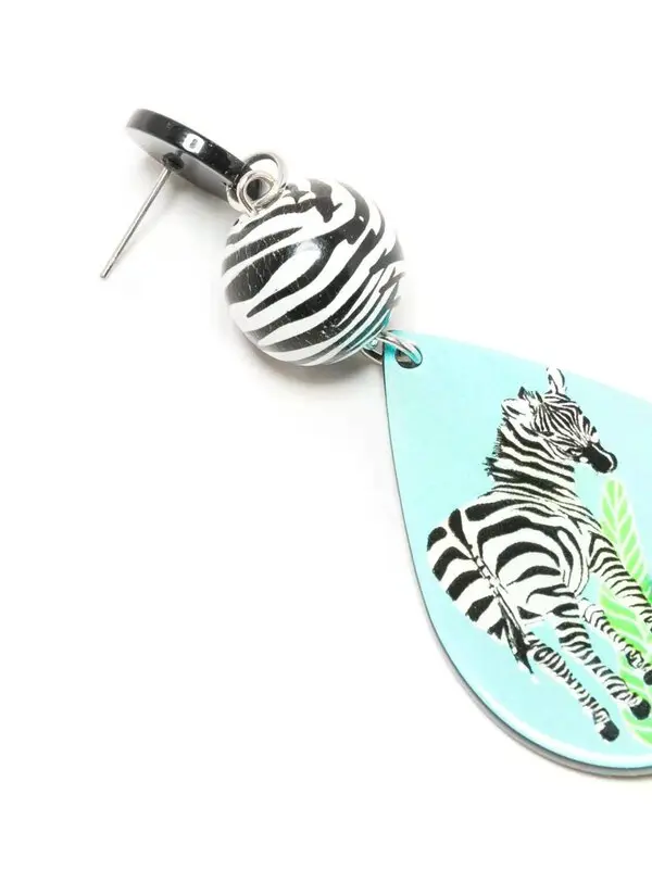 AMIR SLAMA Zebra-print Drop Earrings
