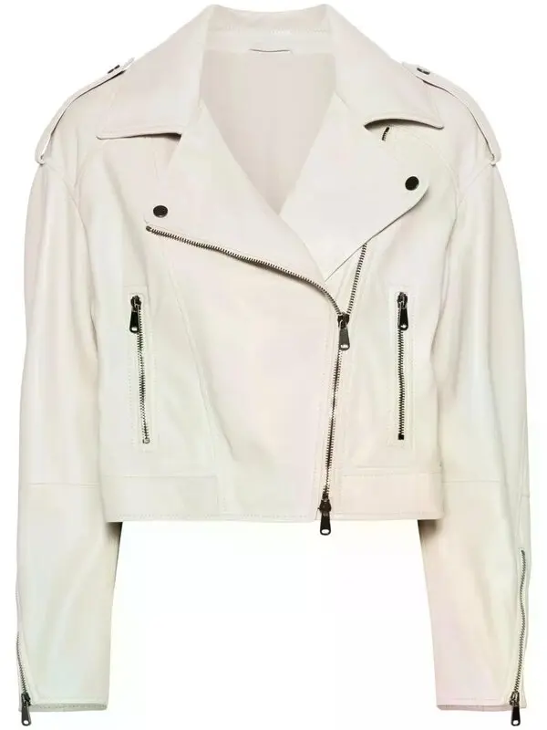 Brunello Cucinelli Notched-lapels Leather Jacket