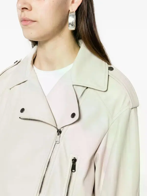 Brunello Cucinelli Notched-lapels Leather Jacket