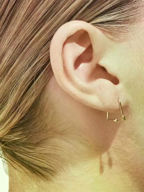 Shihara 18kt Yellow Twist Square 01 Earring