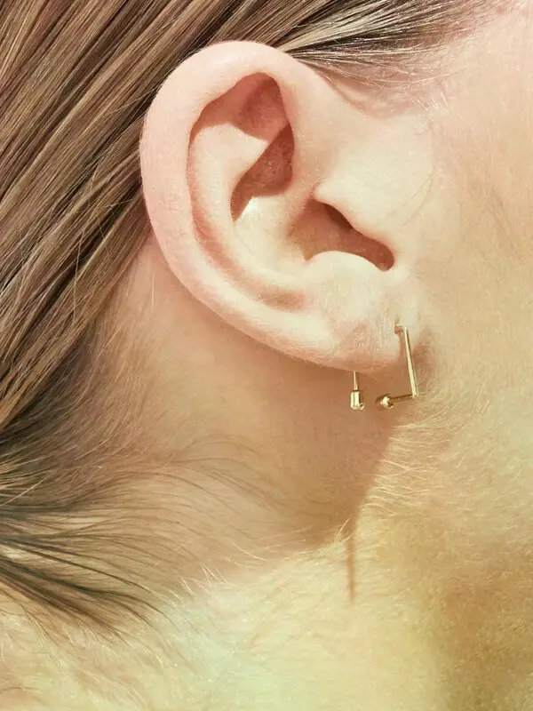 Shihara 18kt Yellow Twist Square 01 Earring
