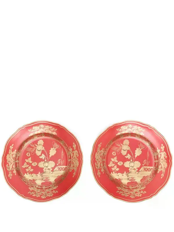 GINORI 1735 Rubrum Porcelain Plate - Red