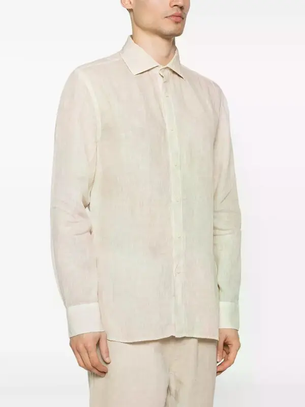 120% Lino Long-sleeves Linen Shirt - Neutrals