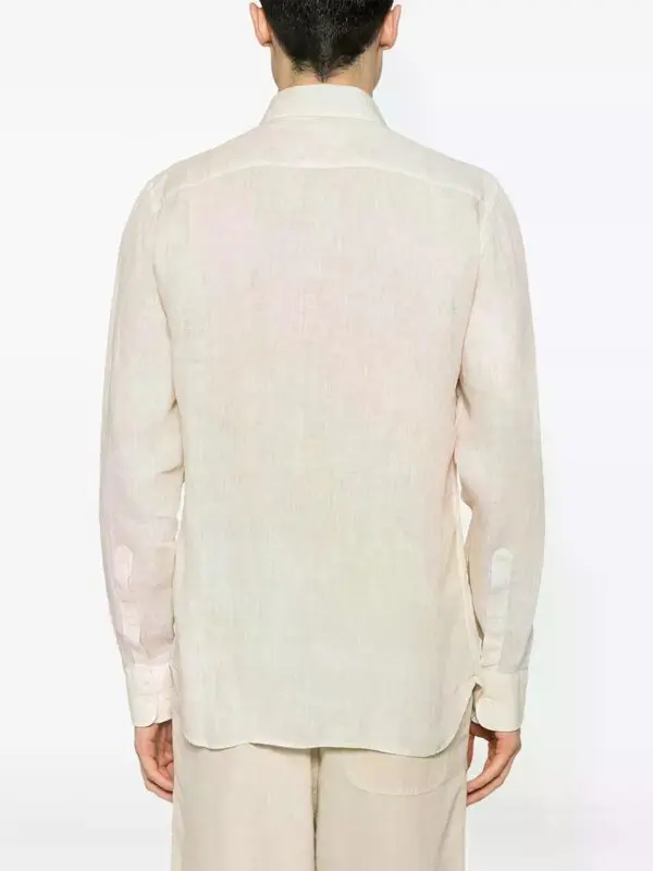 120% Lino Long-sleeves Linen Shirt - Neutrals