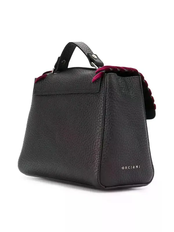 Orciani Leather Shoulder Bag With Velvet Stitch