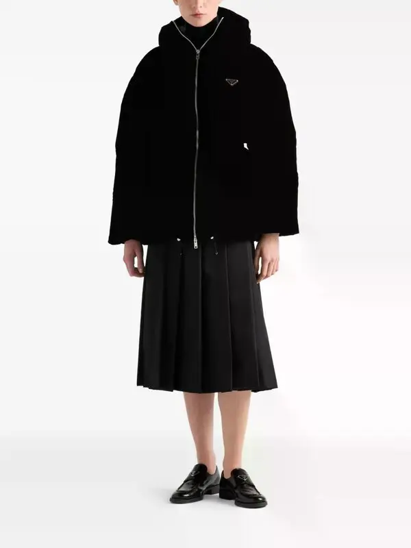 Prada Velvet Puffer Jacket - Black