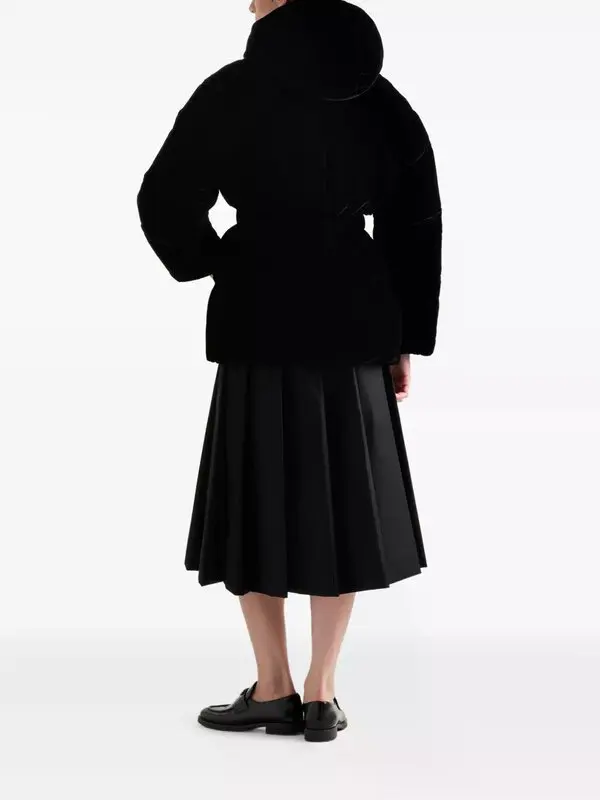Prada Velvet Puffer Jacket - Black