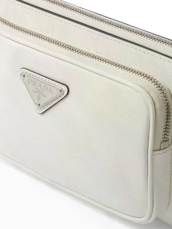 Prada Logo-plaque Leather Messenger Bag