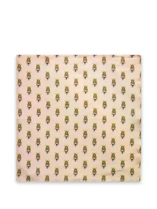 La DoubleJ Scarab-print Linen Napkins