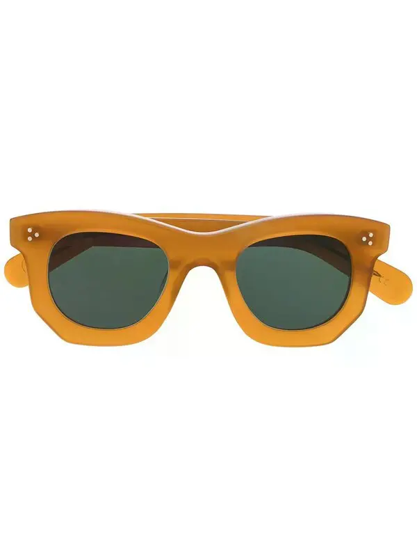 LESCA Square Frame Sunglasses - Brown