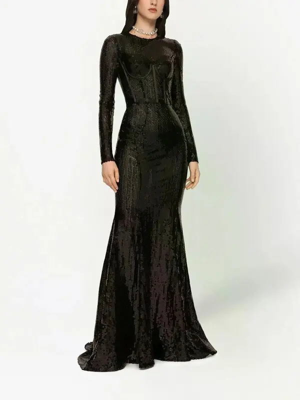 Dolce & Gabbana Corset Detail Sequined Gown