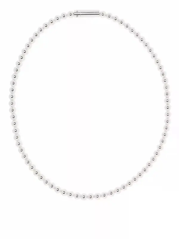 Le Gramme 51g Polished Beaded Necklace - Silver