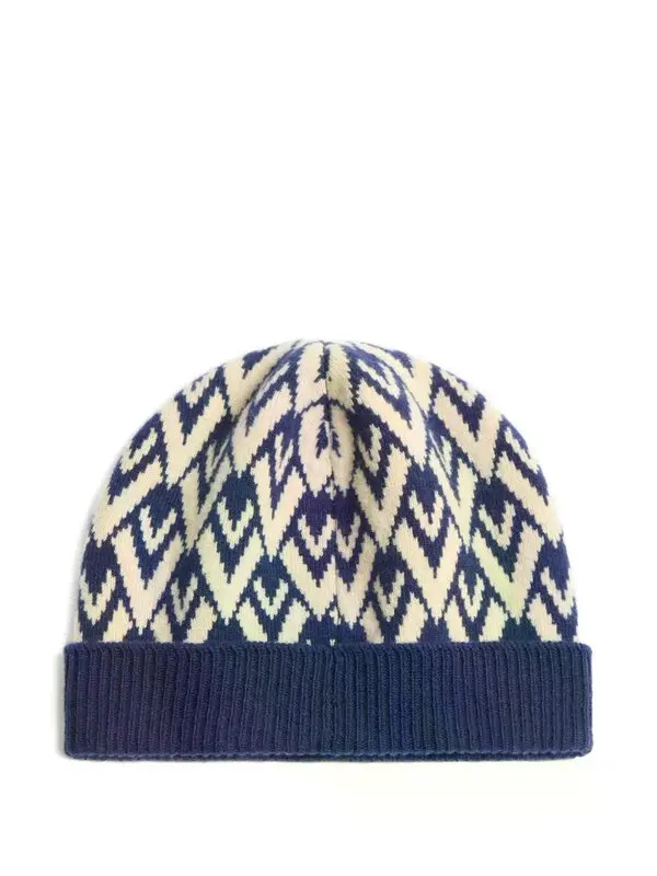 Valentino Garavani Signature Wool Beanie - Blue