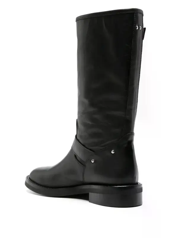 VIA ROMA 15 Malibu Leather Buckled Mid-calf Boots
