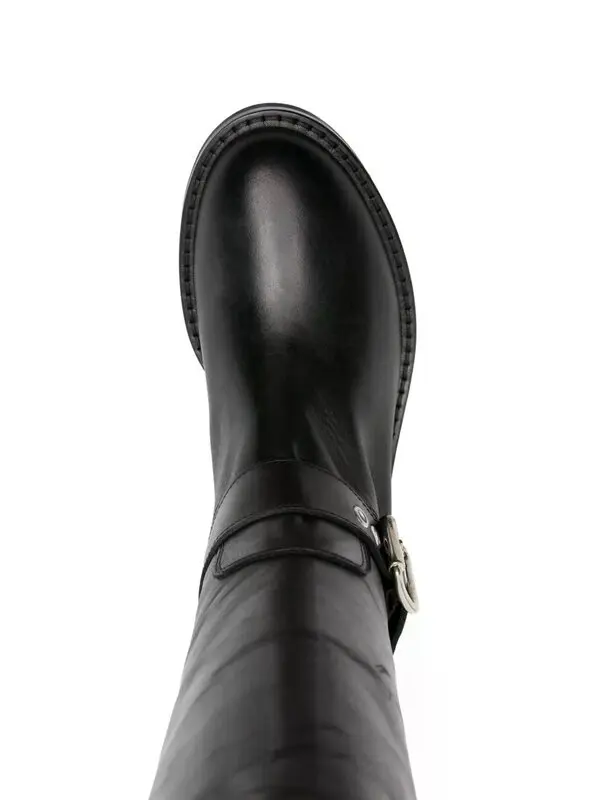 VIA ROMA 15 Malibu Leather Buckled Mid-calf Boots