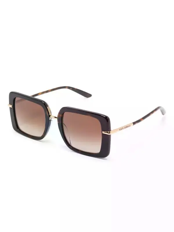 Dolce & Gabbana Tortoiseshell-effect Square-frame Sunglasses - Brown