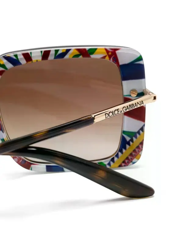 Dolce & Gabbana Tortoiseshell-effect Square-frame Sunglasses - Brown