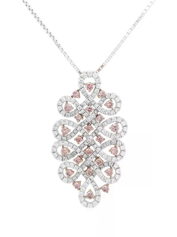 HYT JEWELRY 18kt Pink Gold And Platinum Diamond Necklace - Silver