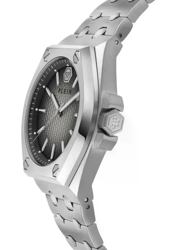 Philipp Plein Stainless Steel Watch With Engraved Logo