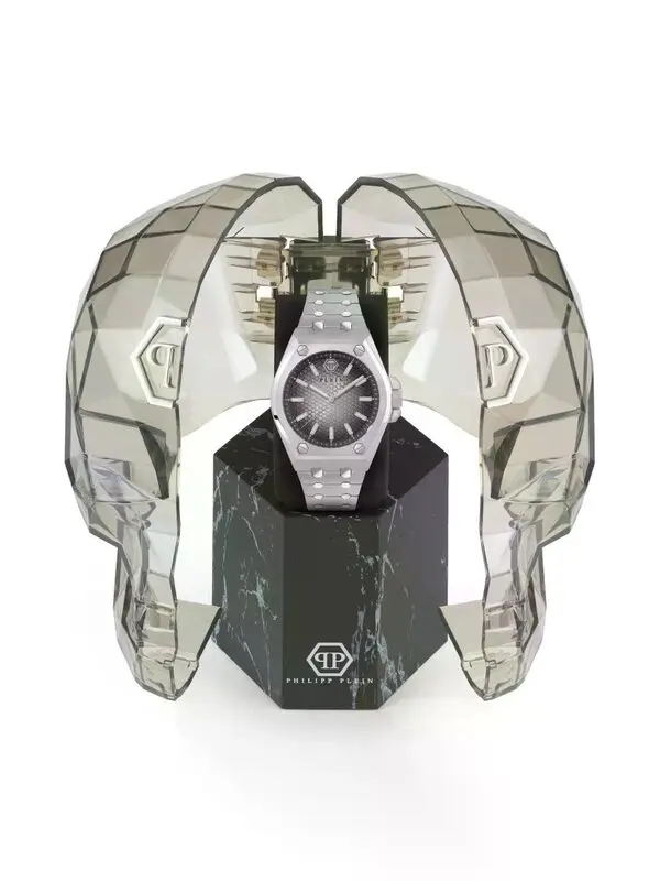 Philipp Plein Stainless Steel Watch With Engraved Logo
