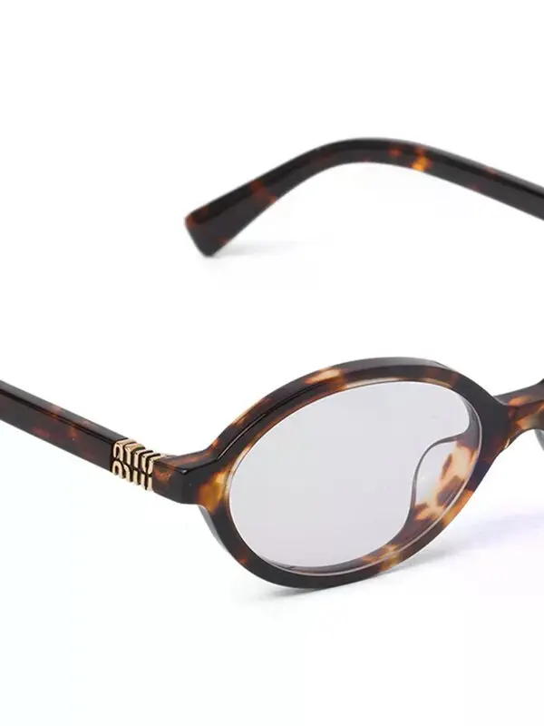 Miu Miu Runway Logo-plaque Sunglasses - Brown