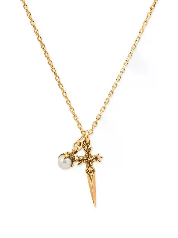 Emanuele Bicocchi Pugnale And Pearl Necklace - Gold