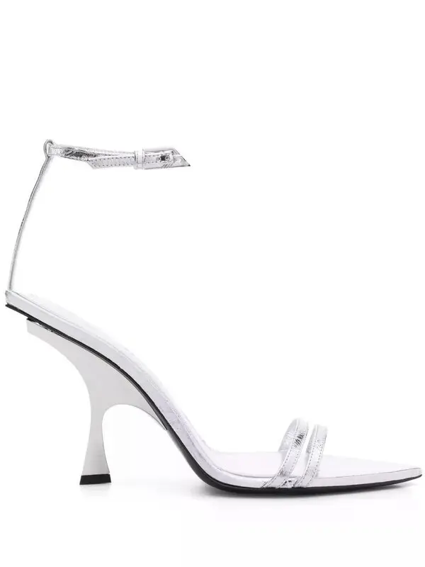 Attico Ester 95mm Leather Sandals - Silver