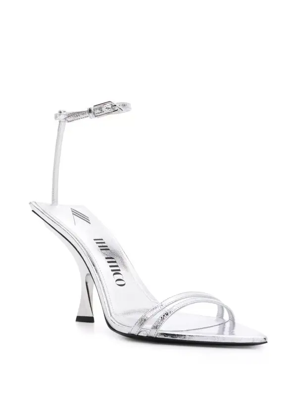Attico Ester 95mm Leather Sandals - Silver
