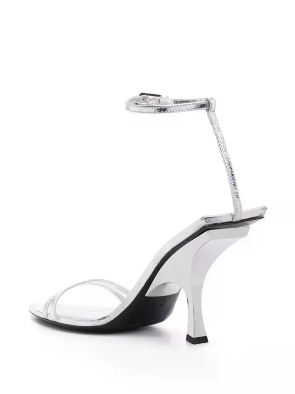 Attico Ester 95mm Leather Sandals - Silver