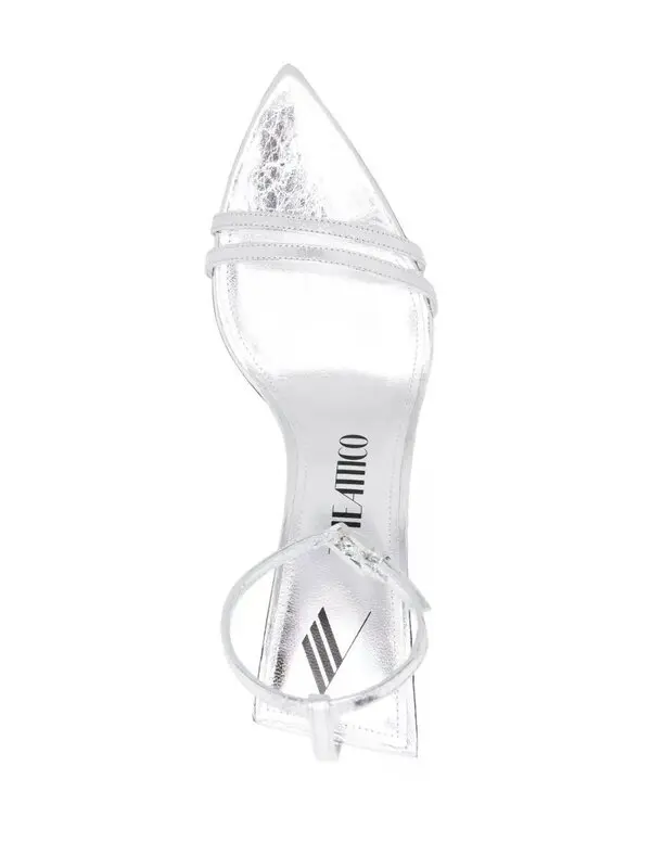 Attico Ester 95mm Leather Sandals - Silver