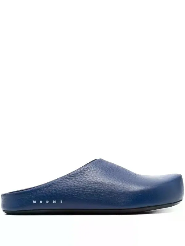 Marni Textured Leather Slippers