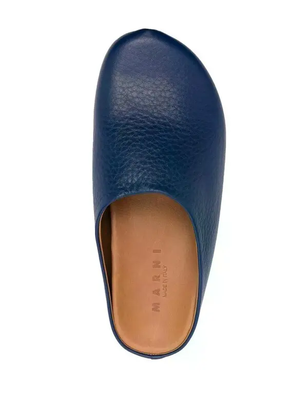Marni Textured Leather Slippers