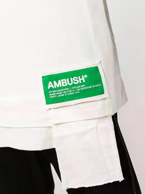 AMBUSH Waist-pocket Logo-patch T-shirt - Neutrals