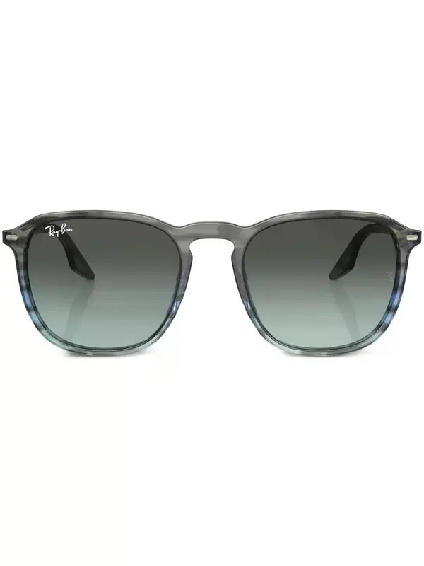 Ray-ban Round-frame Sunglasses With Logo Lettering - Blue