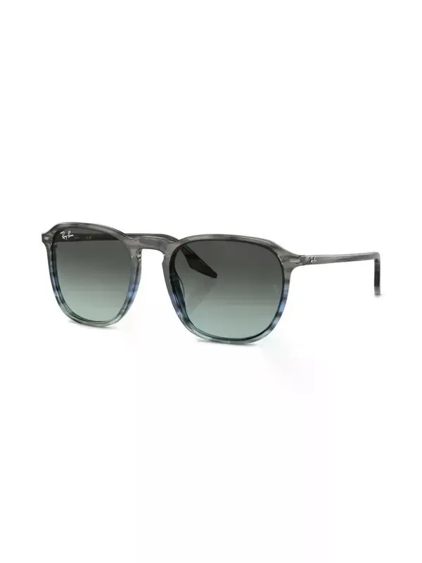 Ray-ban Round-frame Sunglasses With Logo Lettering - Blue