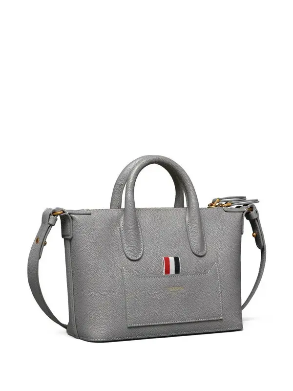 Thom Browne Leather Tote Bag - Grey
