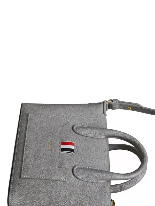 Thom Browne Leather Tote Bag - Grey