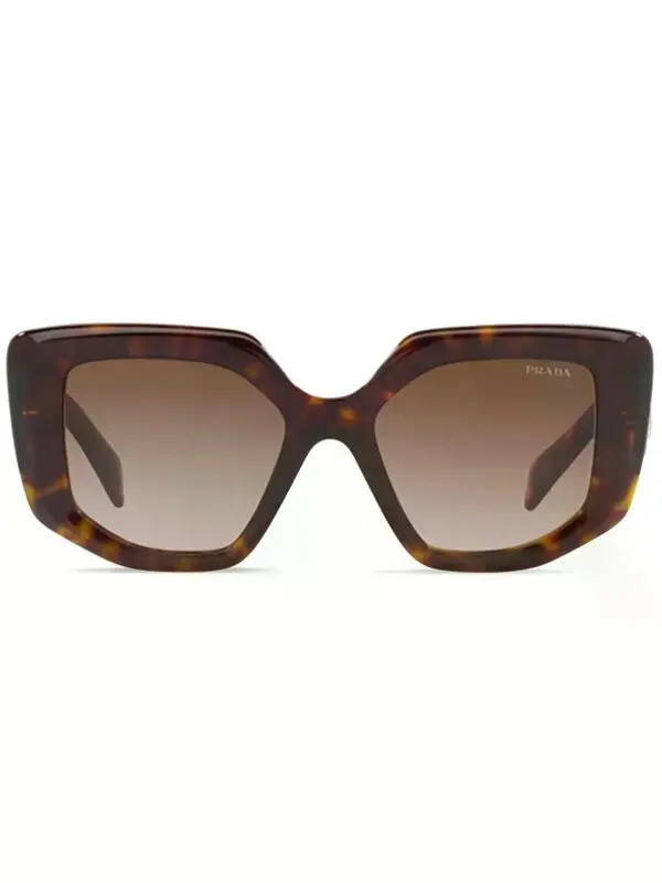 Prada Tortoiseshell-effect Square Sunglasses - Brown