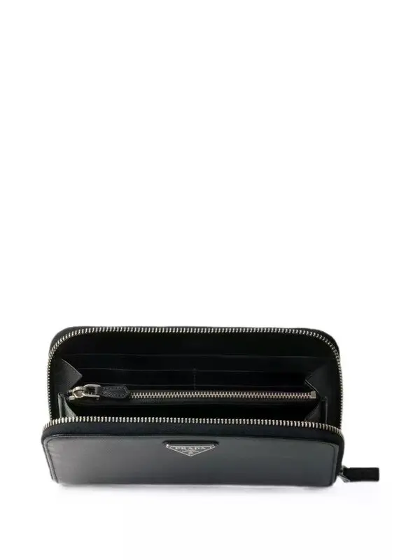 Prada Saffiano Zip Wallet - Black