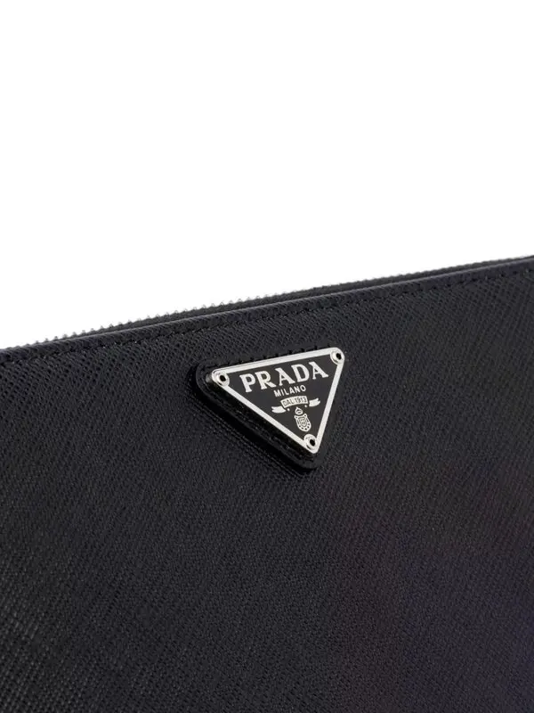 Prada Saffiano Zip Wallet - Black