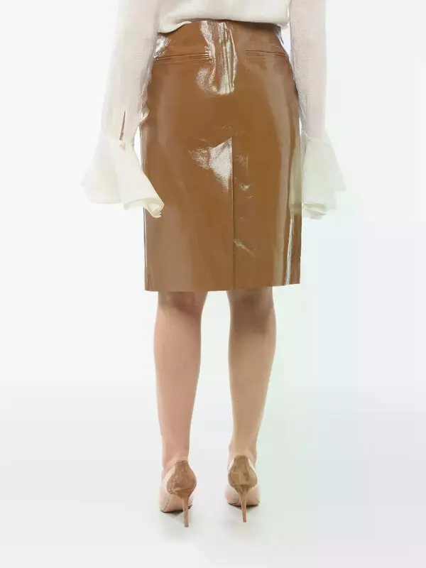 Gucci Split-hem Knee-length Leather Skirt