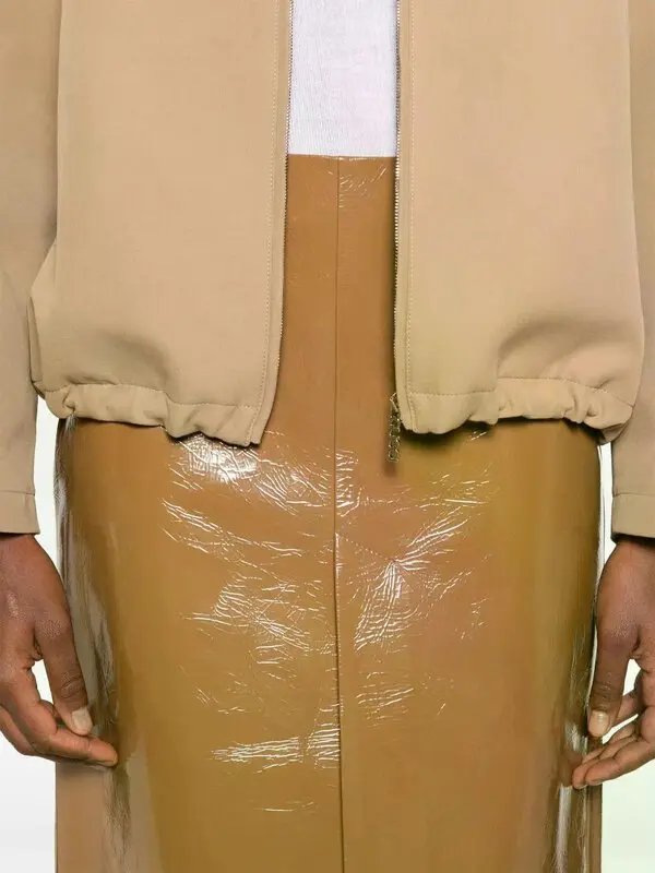Gucci Split-hem Knee-length Leather Skirt