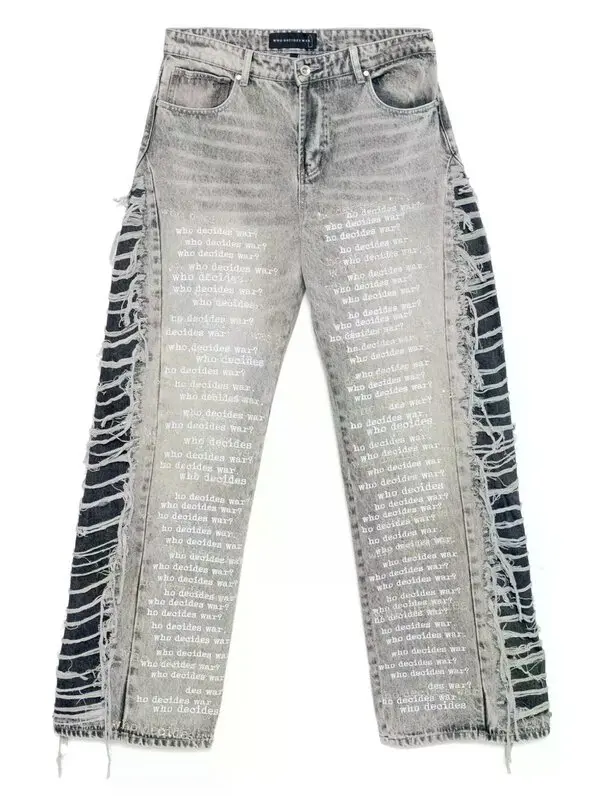 WHO DECIDES WAR Ultra Flared Scripture Jeans